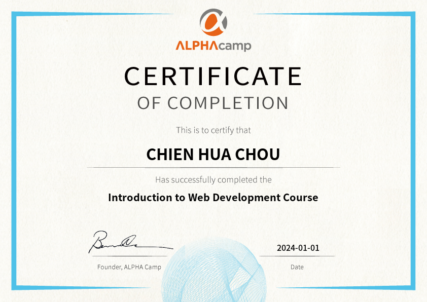 CERTIFICATE OF COMPLETION